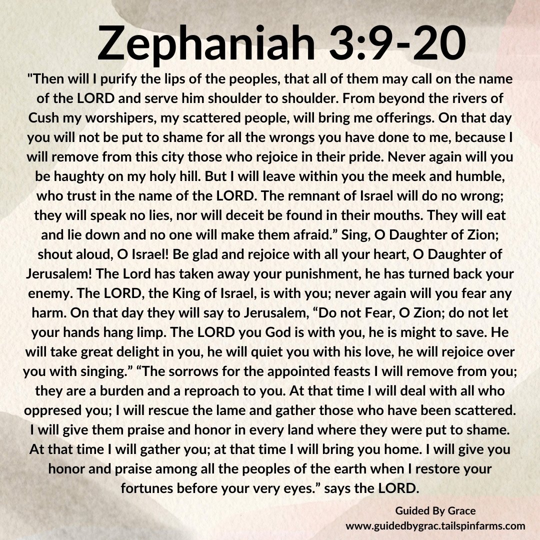 ALL OF THEM MAY CALL ON THE NAME / ZEPHANIAH 3:9-20 - Guided By Grace